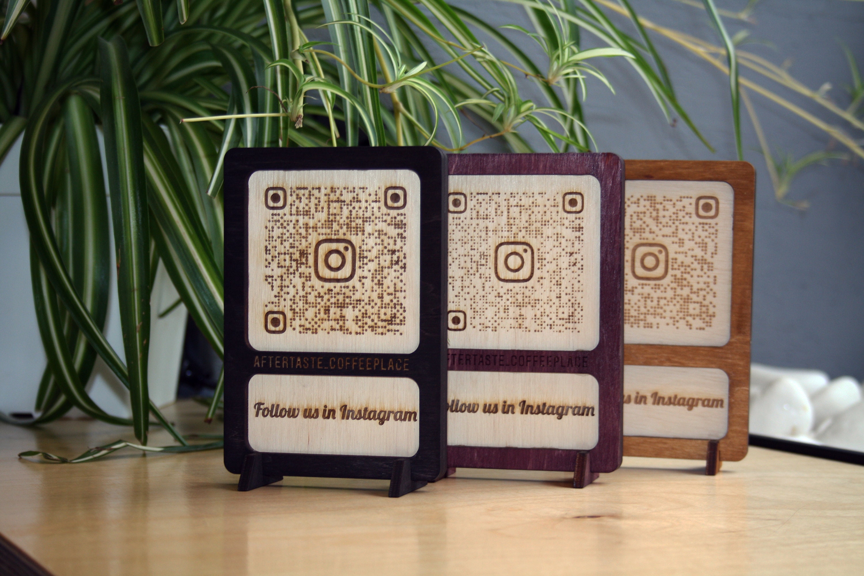 Qr Code Menu Sign Wooden Qr Code Custom Made Qr Code Menu Sign Scan To View Menu Wooden Table 1184