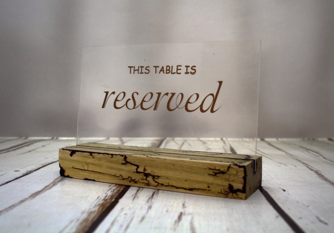Acrylic Reserved Sign With Gold Engraving, Wedding Reserved Seat Sign ...
