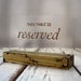 Acrylic Reserved Sign With Gold Engraving, Wedding Reserved Seat Sign ...