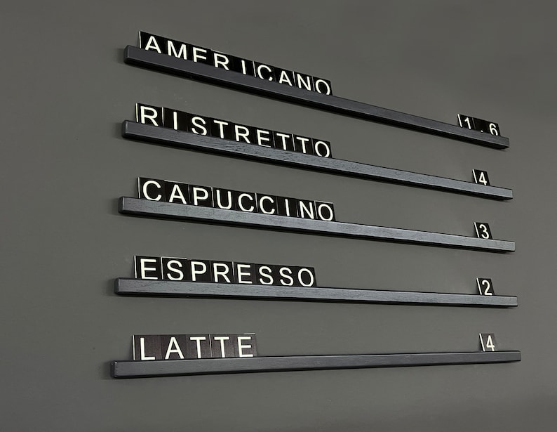 Letter Board Wall Menu Changeable Black PVC Letter Board Message Board ...