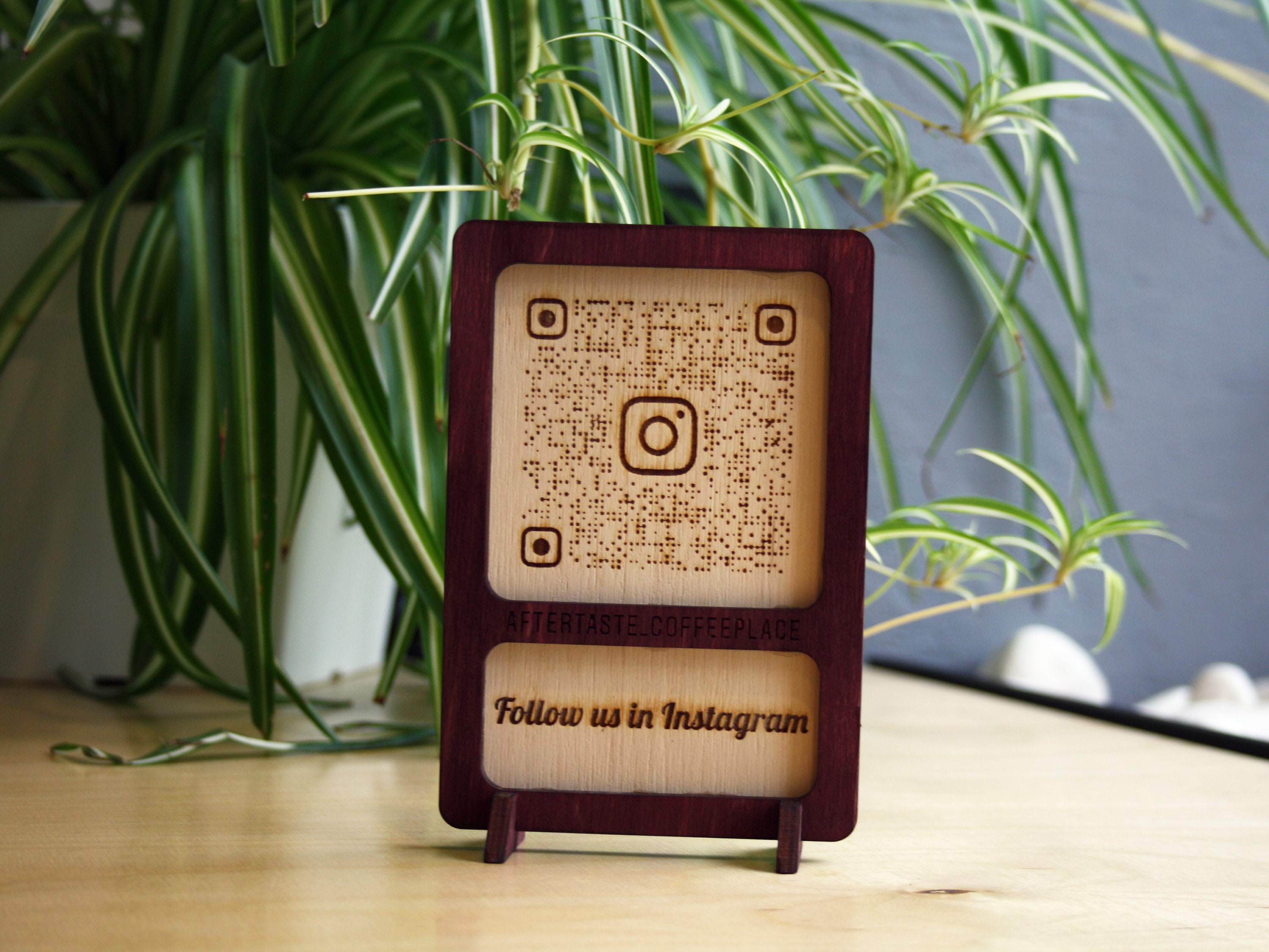 QR Code Menu Sign, Wooden Qr Code, Custom Made QR Code Menu Sign, Scan ...