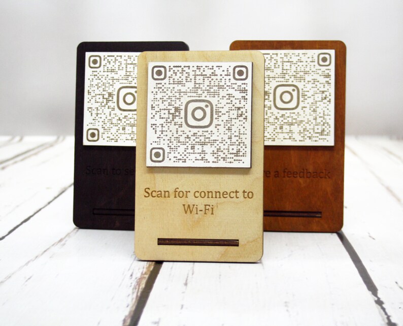 Wood Qr Sign Leave Feedback, Review QR Code for Business, Shops, Care ...