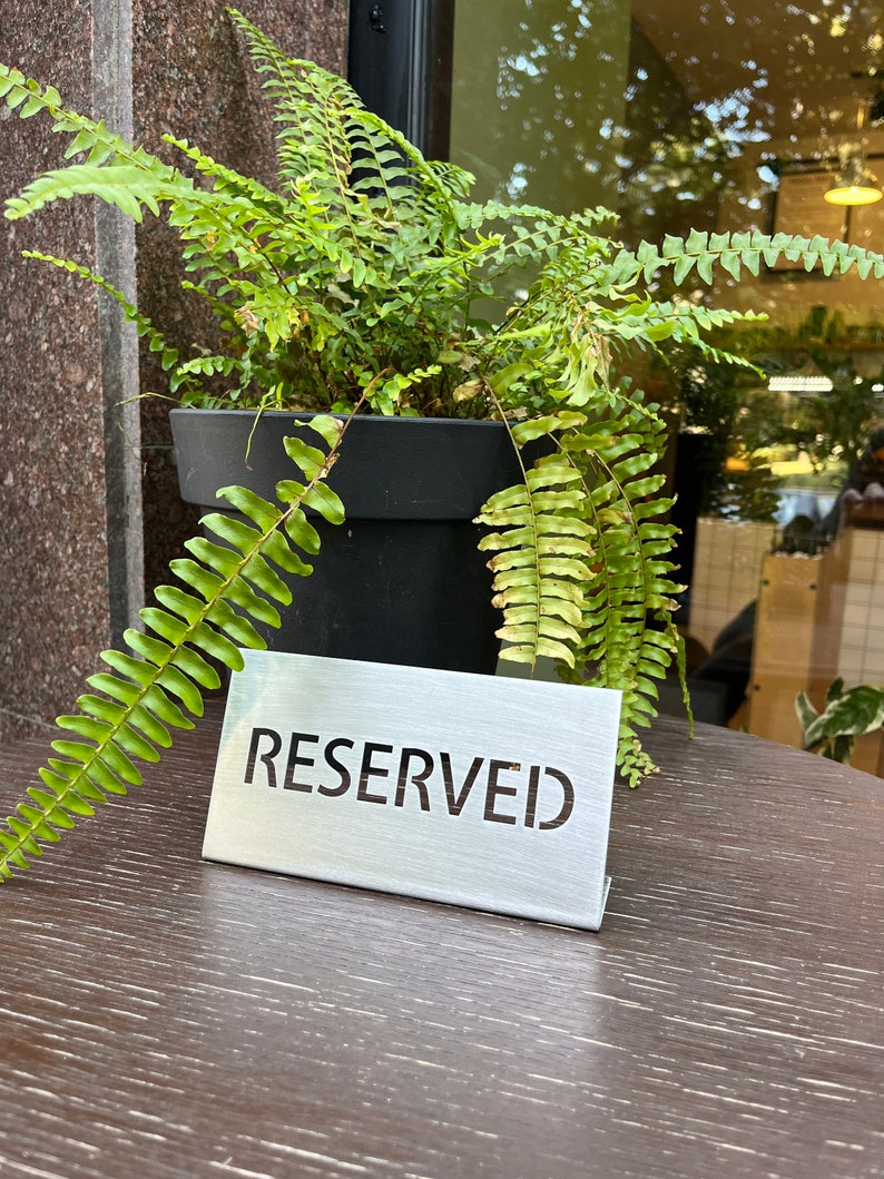 Steel Reserved Seating Sign for Table Top, Reserved Sign Template ...