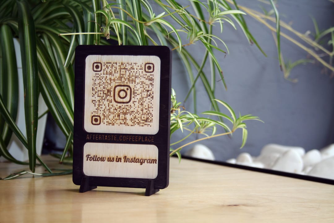 QR Code Menu Sign, Wooden Qr Code, Custom Made QR Code Menu Sign, Scan ...