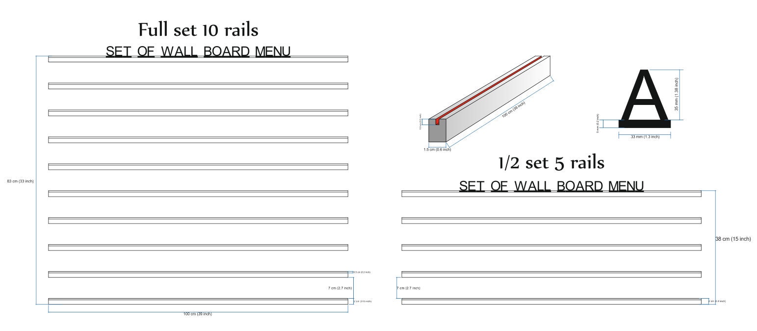 Bar Menu, Weekly Menu Board, Rails Wall Menu, Menu Board, Letter Board ...