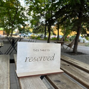 Metal Reserved Table Sign: Birch Wood Base, Restaurant Decor - Etsy