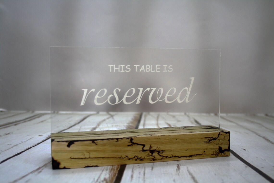 Acrylic Reserved Sign With Gold Engraving, Wedding Reserved Seat Sign ...