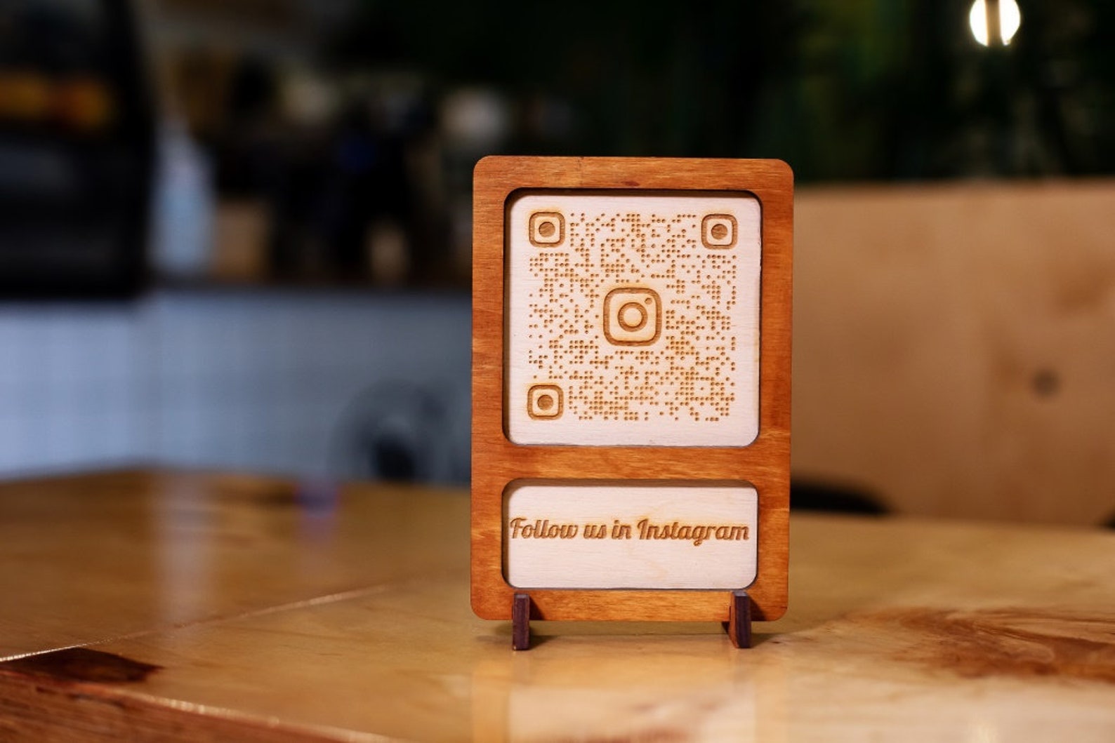 QR Code Menu Sign, Wooden Qr Code, Custom Made QR Code Menu Sign, Scan to View Menu Wooden Table ...