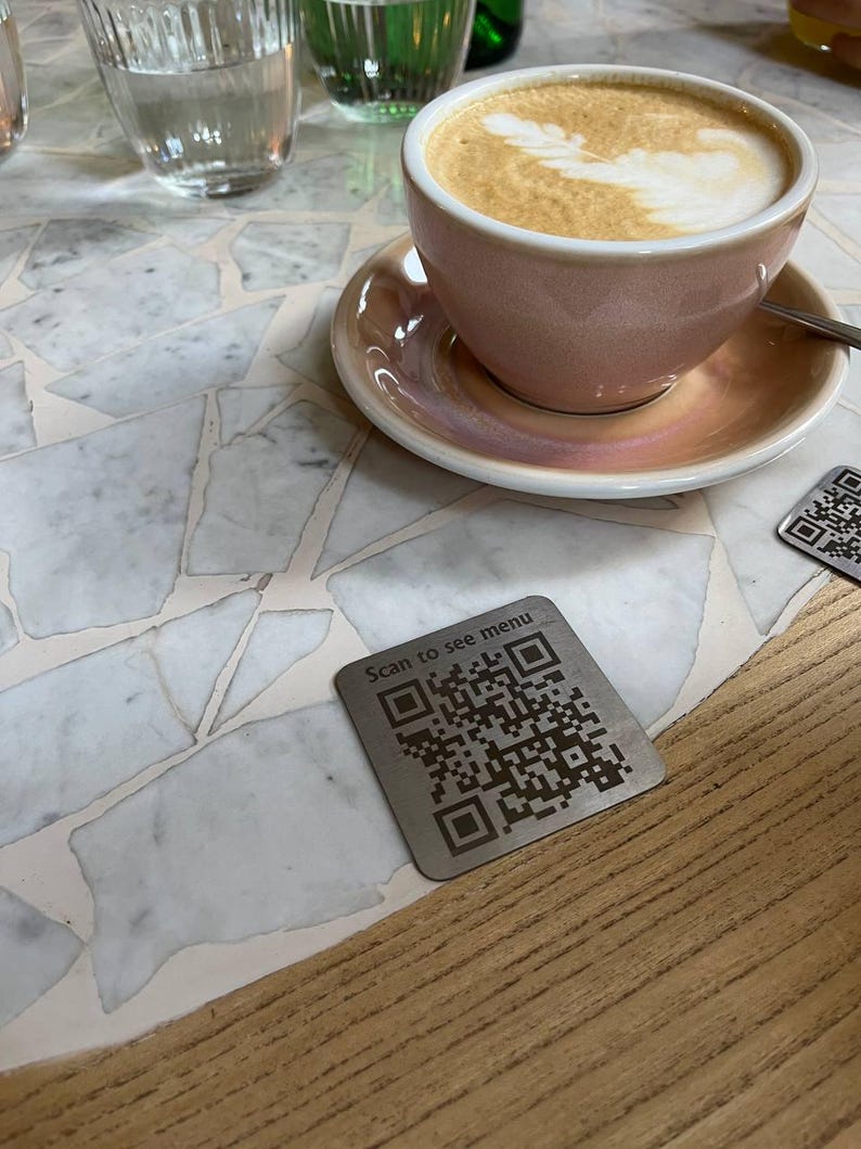 Metal QR Code for Bar Menu, QR Business Card, Stainless Steel Qr Sign ...