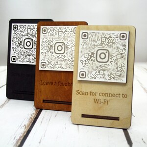 Wood Qr Sign Leave Feedback, Review QR Code for Business, Shops, Care ...