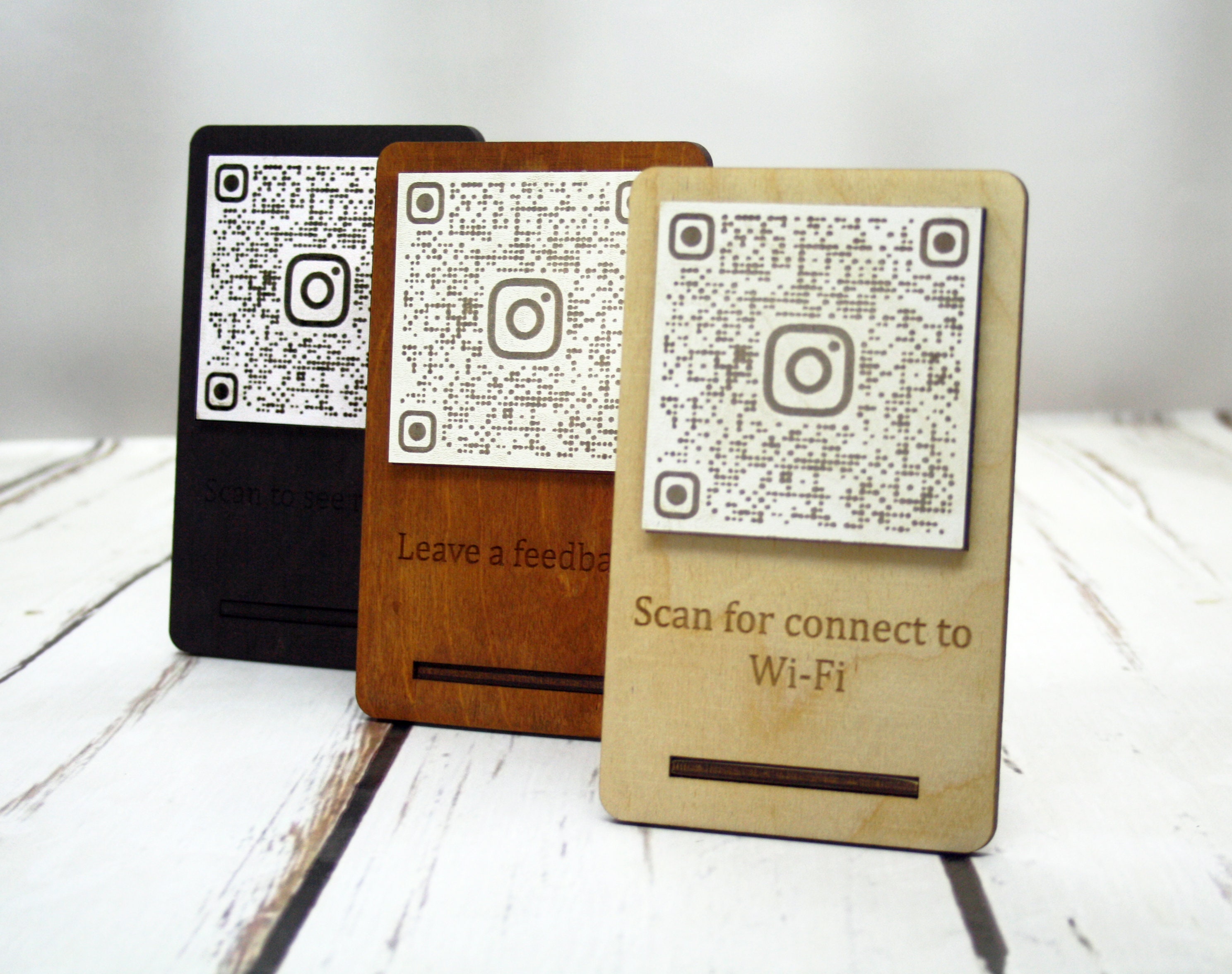 Wood Qr Sign Leave Feedback, Review QR Code for Business, Shops, Care ...