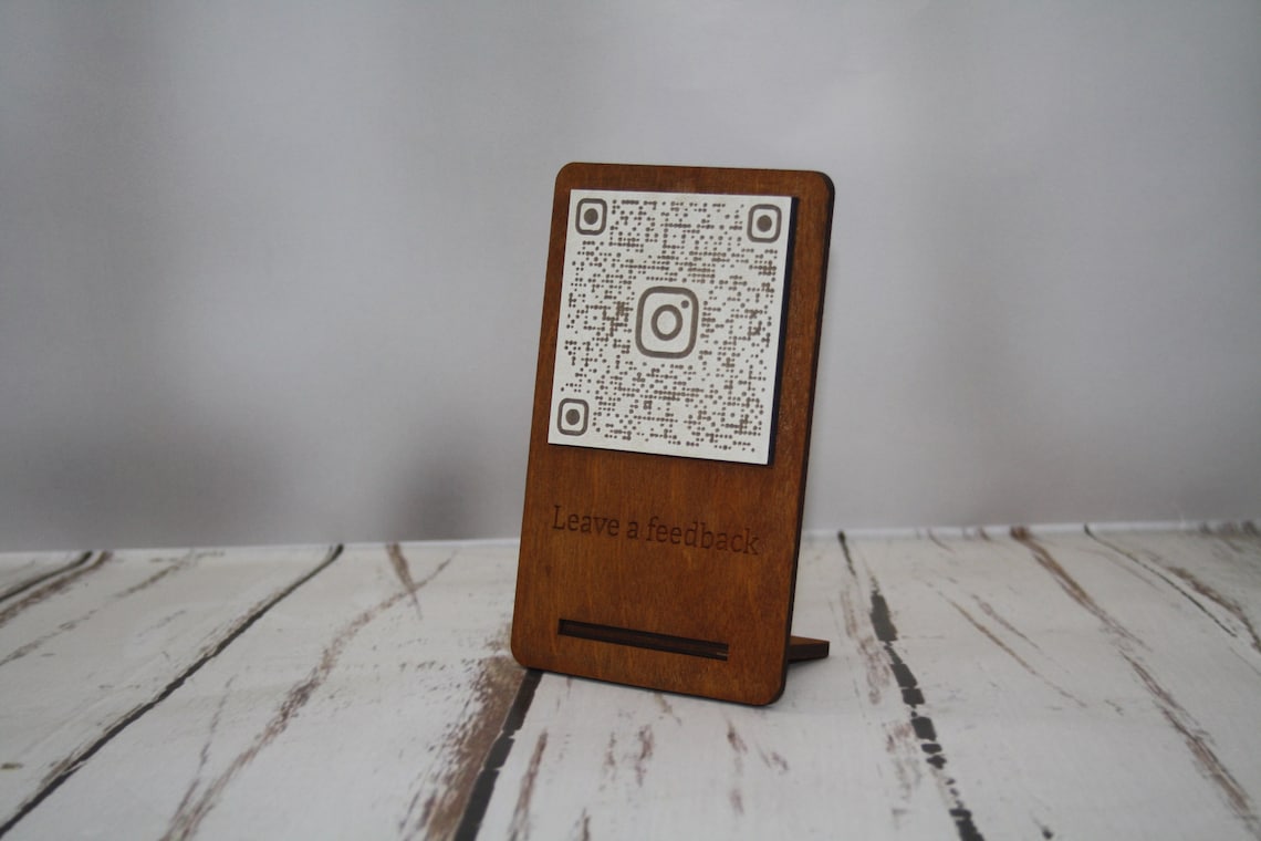 Wood Qr Sign Leave Feedback, Review QR Code for Business, Shops, Care ...