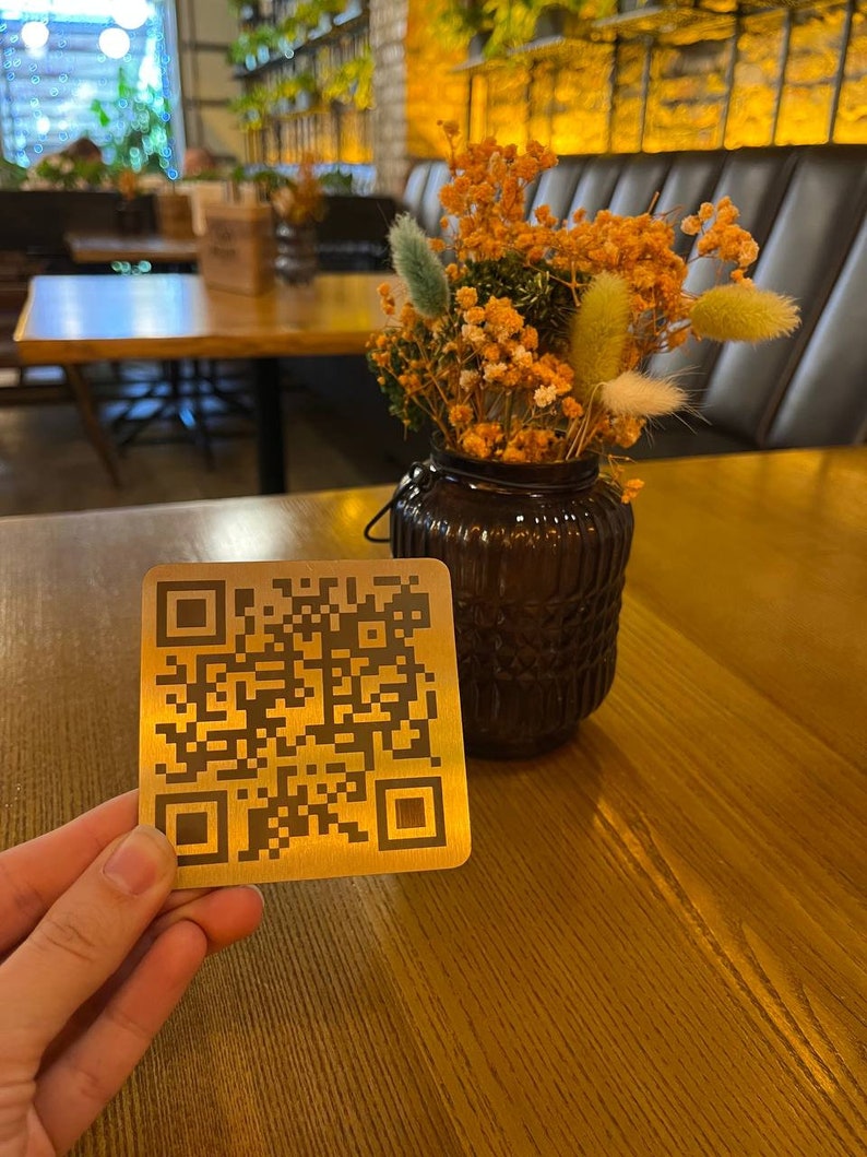 Metal QR Code for Bar Menu, Scan to Pay Sign, QR Business Card ...