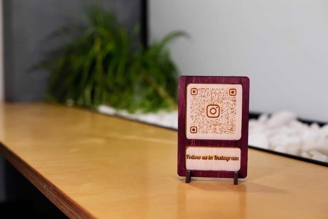 QR Code Menu Sign, Wooden Qr Code, Custom Made QR Code Menu Sign, Scan ...