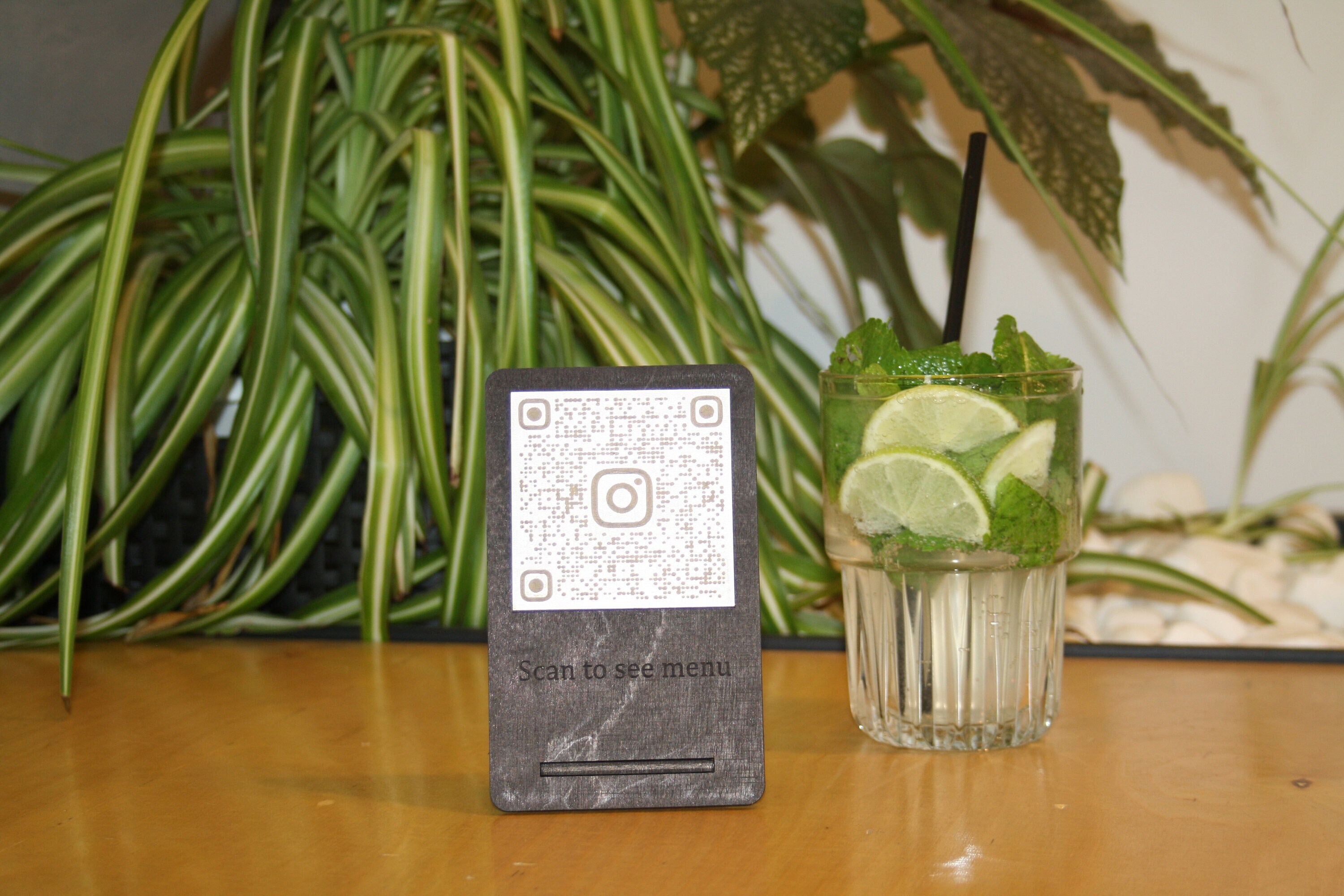 Bar Menu QR Sign, Custom Qr Sign Scan Menu Made of Wood, Tabletop Qr ...