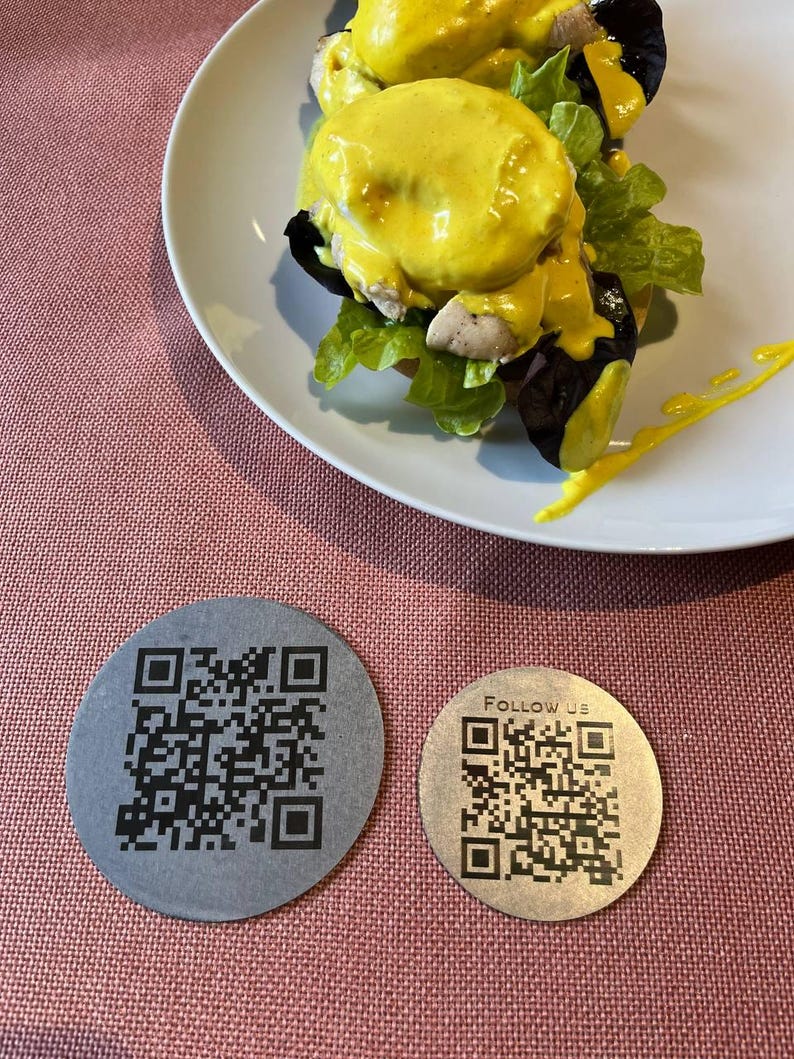 Stainless Steel QR Code Sign: Bar Menu, Scan to Pay - Etsy Australia