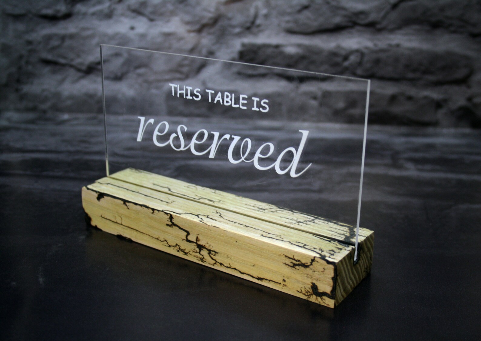 Acrylic Reserved Sign With Gold Engraving, Wedding Reserved Seat Sign ...