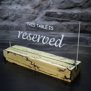 Acrylic Reserved Sign With Gold Engraving, Wedding Reserved Seat Sign ...