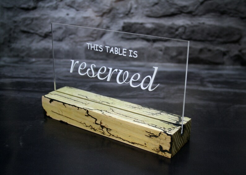 Acrylic Reserved Sign With Gold Engraving, Wedding Reserved Seat Sign ...