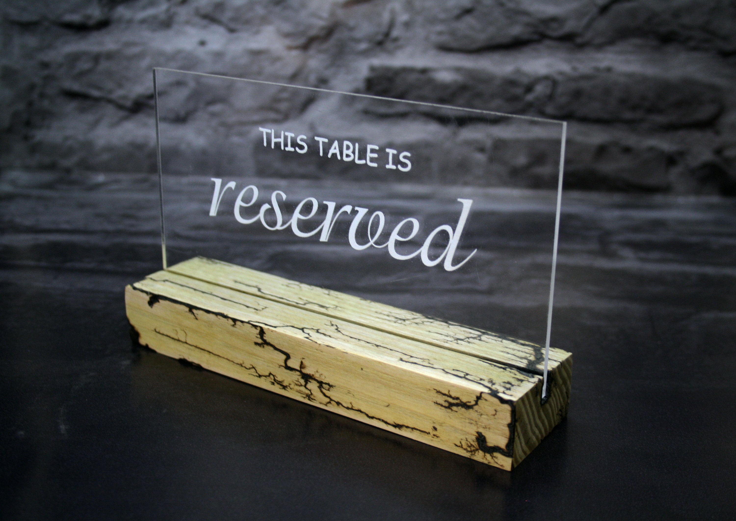 Acrylic Reserved Sign With Gold Engraving, Wedding Reserved Seat Sign ...