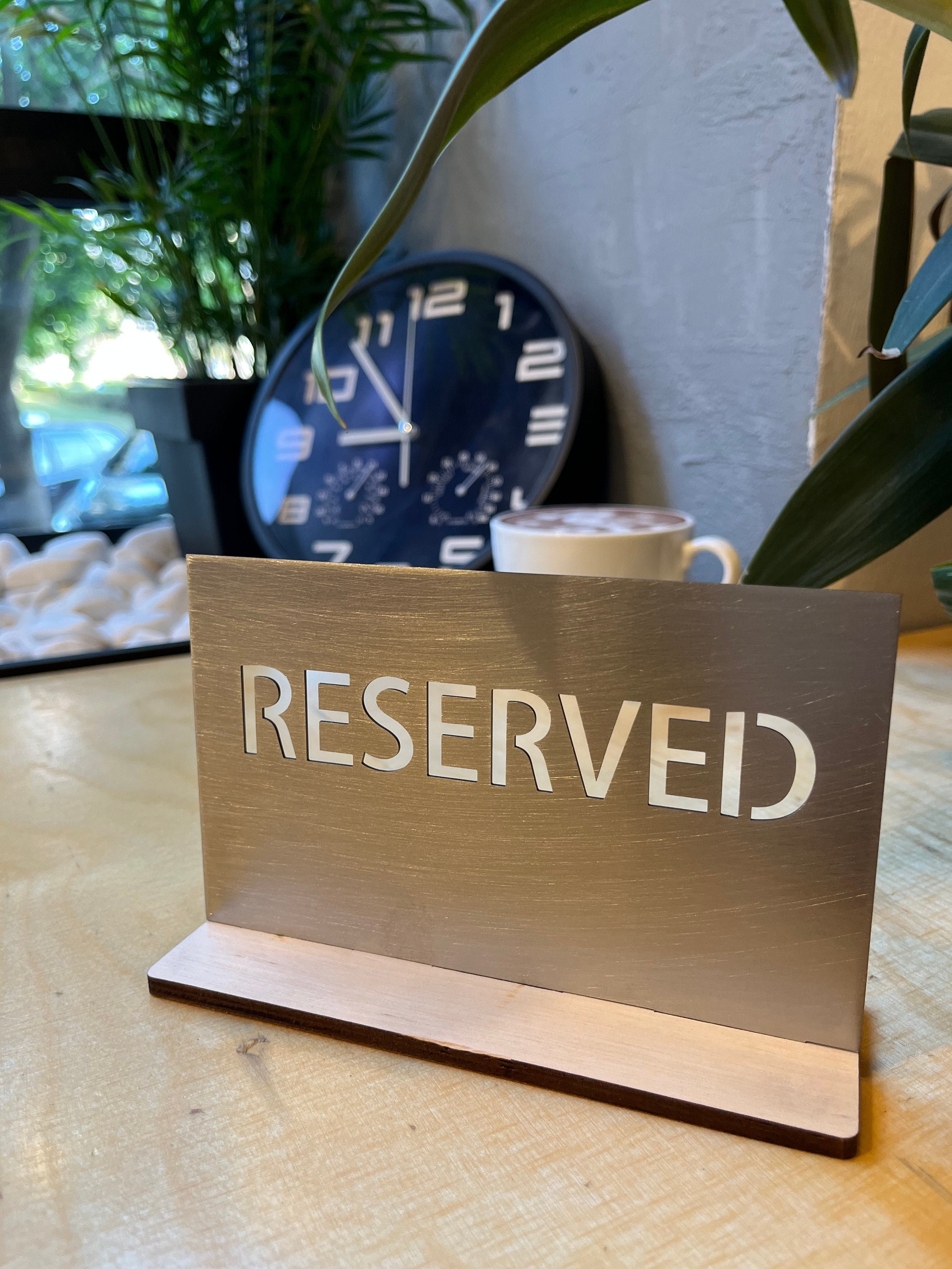 Reserved Stand, Cafe Table Sign, Restaurant Reservation, Silver ...