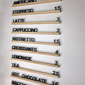 Letter Board Wall Menu Cafe Wooden Letter Board Changeable Black Wodden ...
