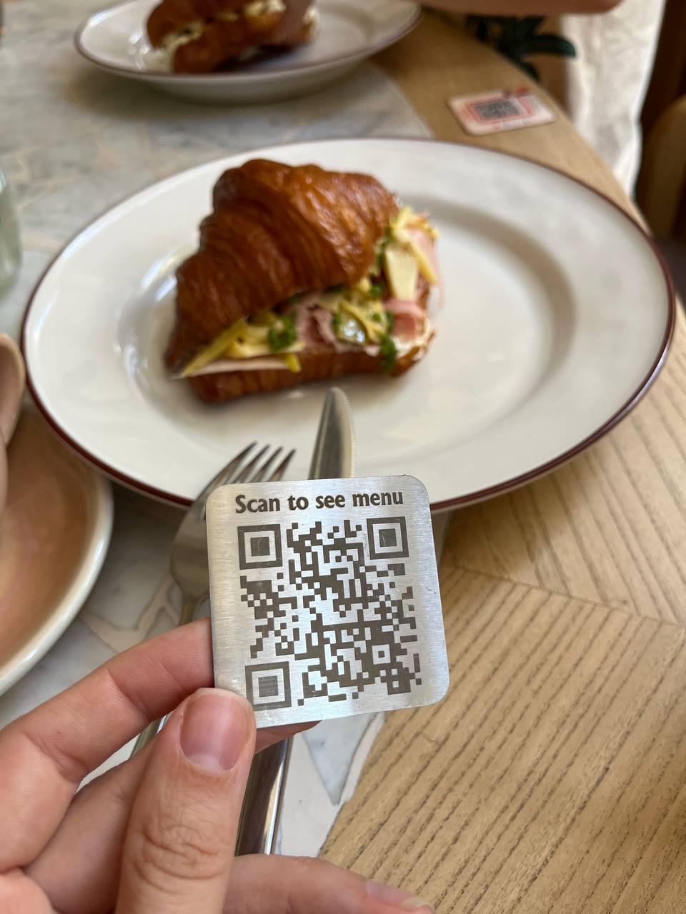 Metal QR Code for Bar Menu, QR Business Card, Stainless Steel Qr Sign ...