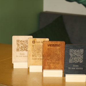 Wooden Menu Holder, QR Code Scan to See Menu of Wood, Restaurant Menu ...