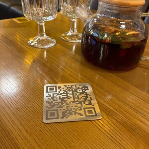 Metal QR Code for Bar Menu, Scan to Pay Sign, QR Business Card ...