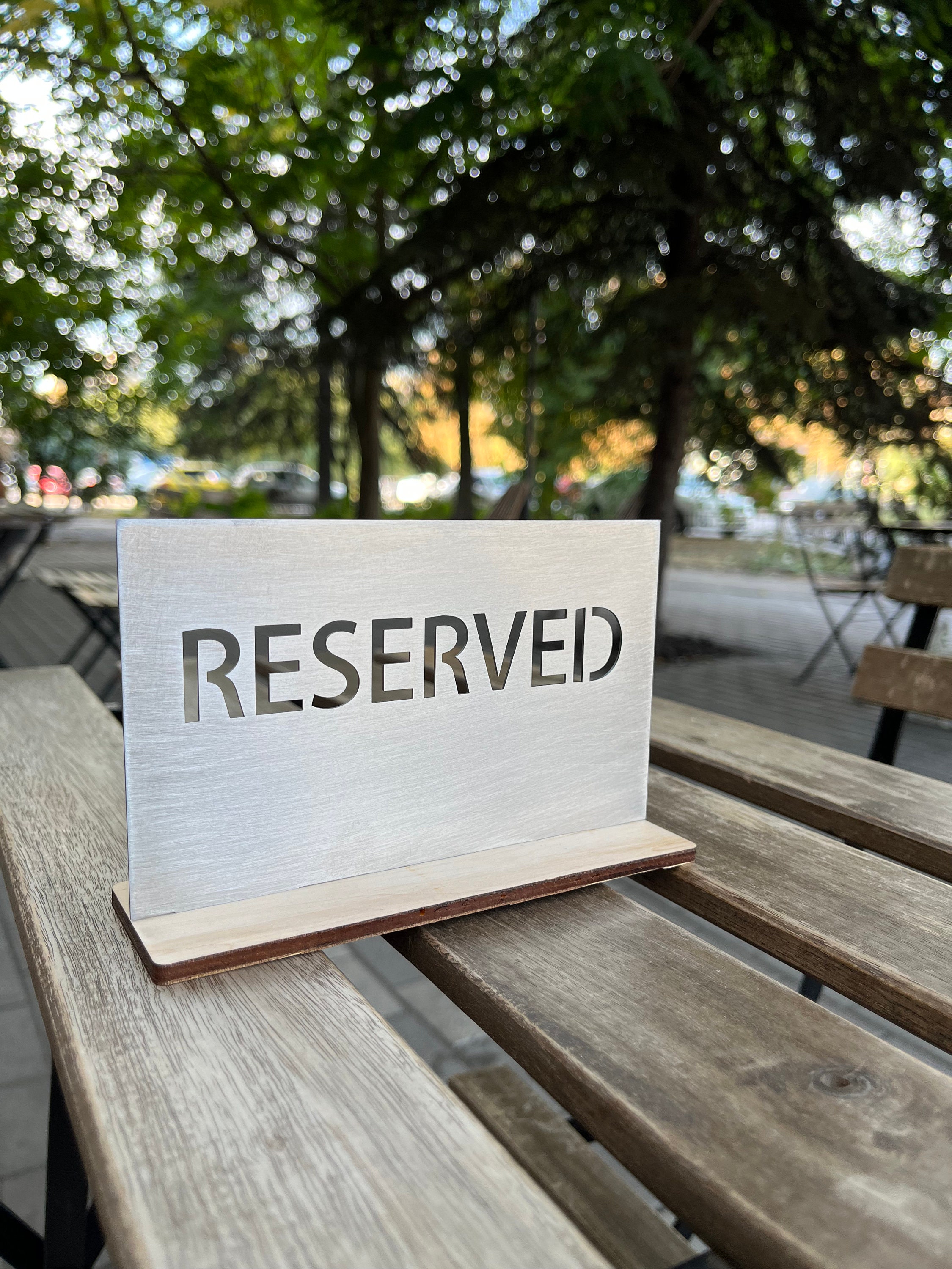 Reserved Stand, Cafe Table Sign, Restaurant Reservation, Silver ...