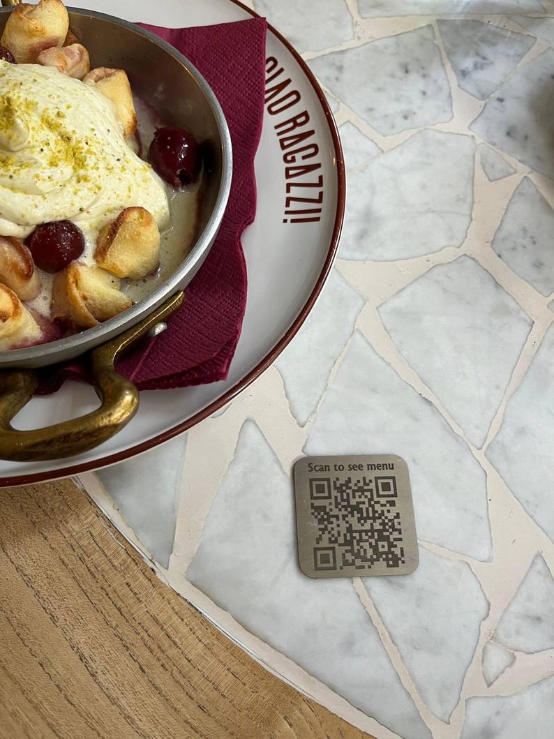 Metal QR Code for Bar Menu, QR Business Card, Stainless Steel Qr Sign ...