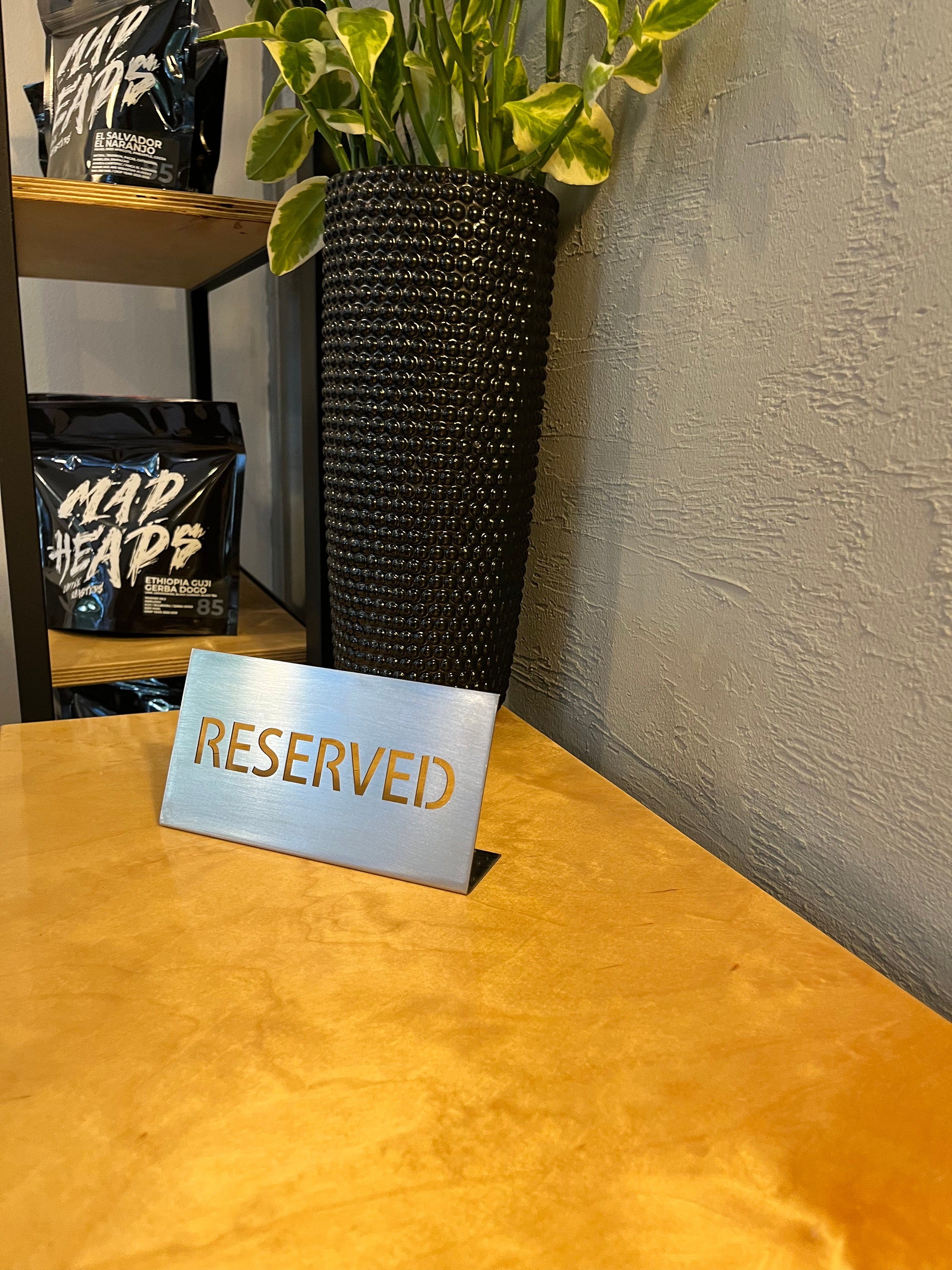 Steel Reserved Seating Sign for Table Top, Reserved Sign Template ...