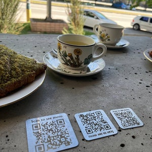 Metal QR Code for Bar Menu, Scan to Pay Sign, QR Business Card ...