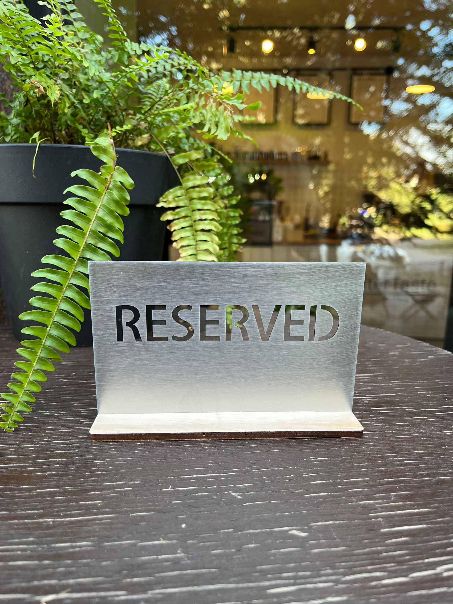 Reserved Stand, Cafe Table Sign, Restaurant Reservation, Silver ...