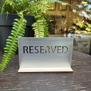 Reserved Stand, Cafe Table Sign, Restaurant Reservation, Silver ...
