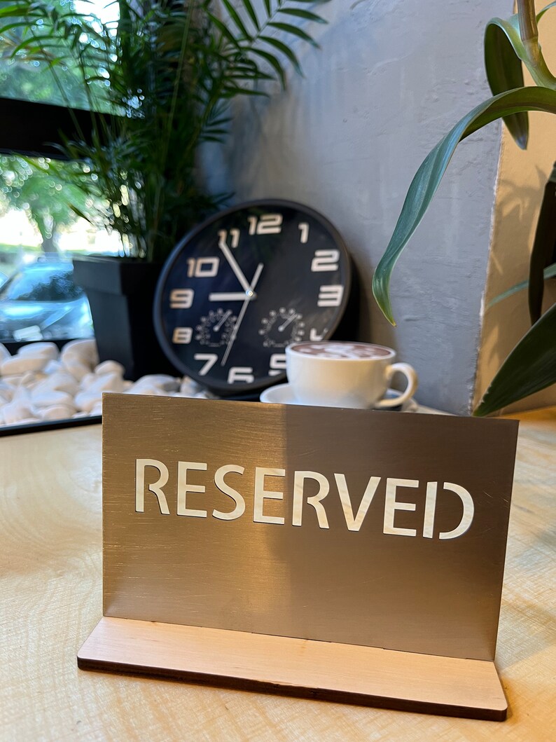 Reserved Stand, Cafe Table Sign, Restaurant Reservation, Silver ...