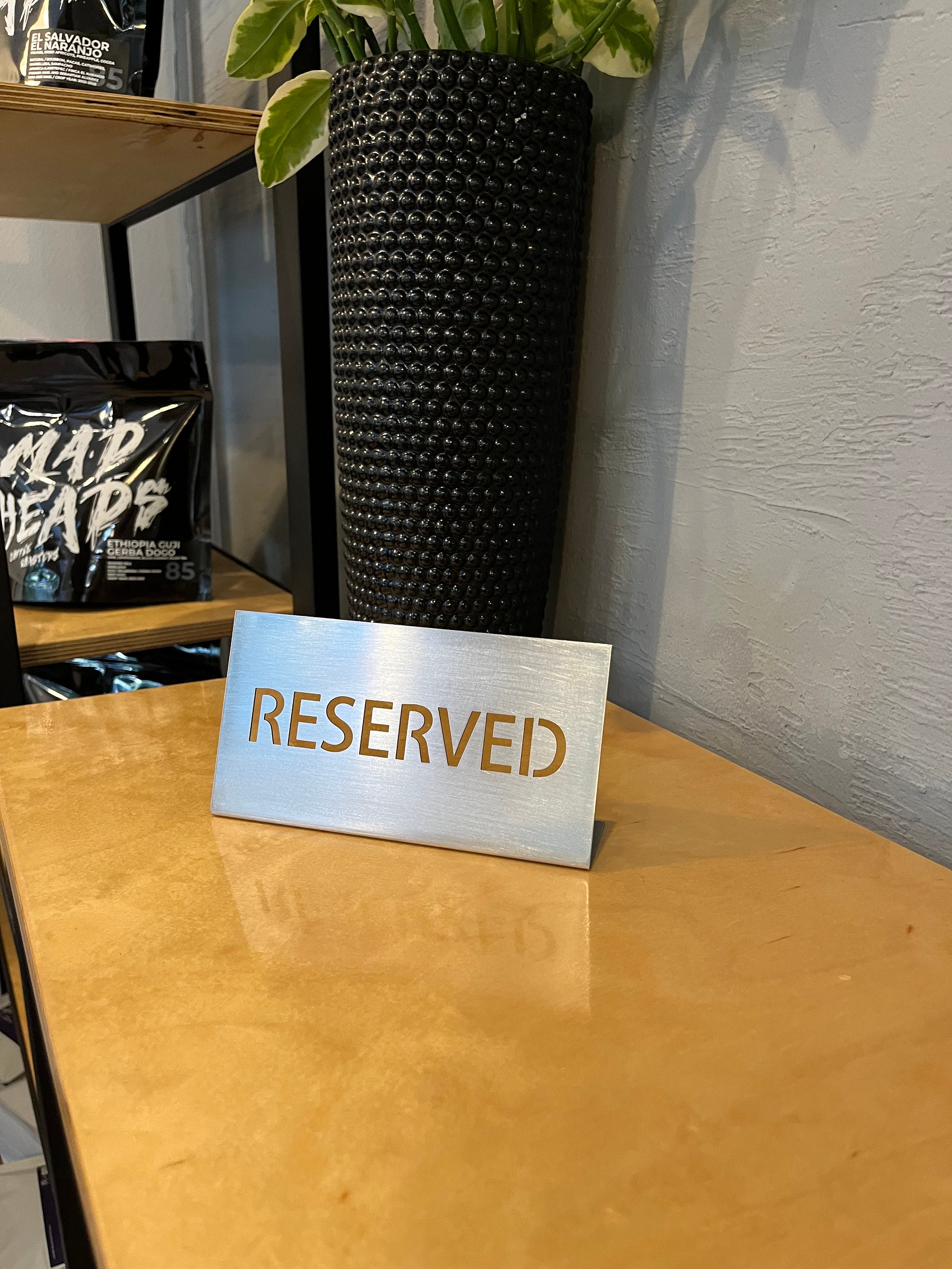 Steel Reserved Seating Sign for Table Top, Reserved Sign Template ...