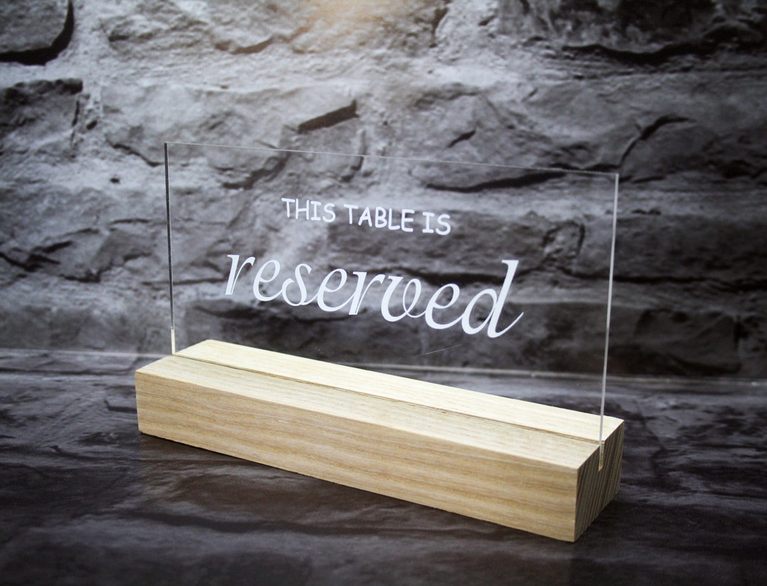 Reserved Seat Sign, Table Signs With Stand, Restaurant Sign, Wooden ...