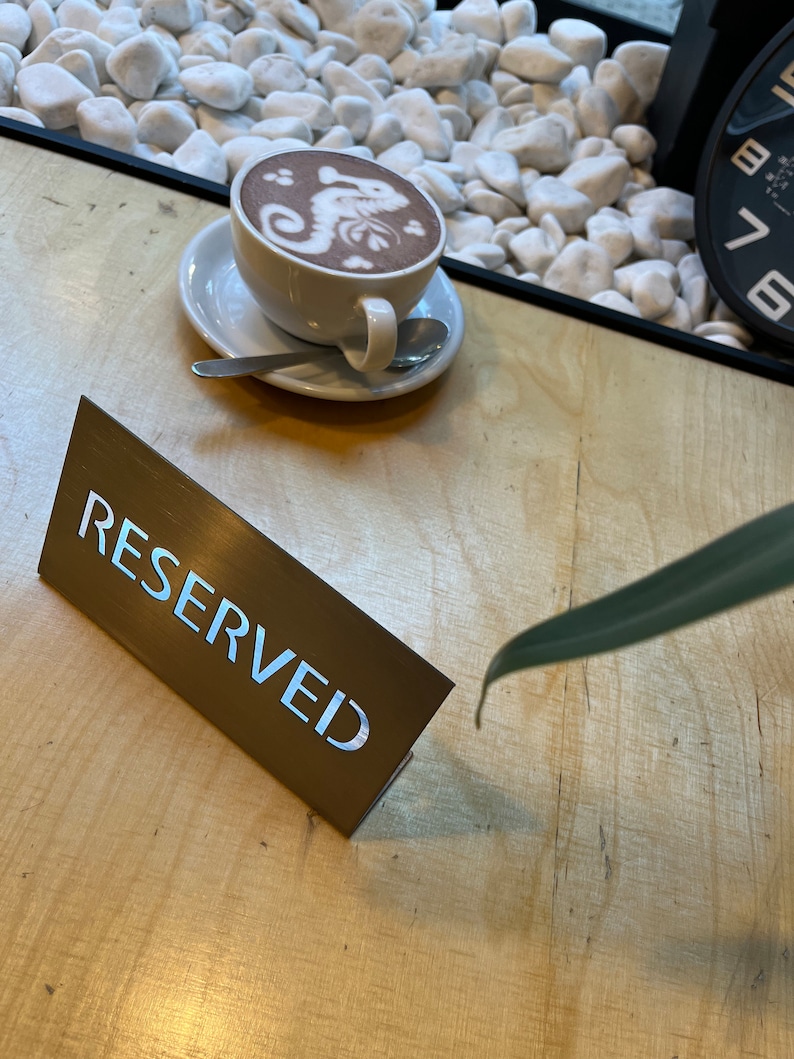 Steel Reserved Seating Sign for Table Top, Reserved Sign Template ...