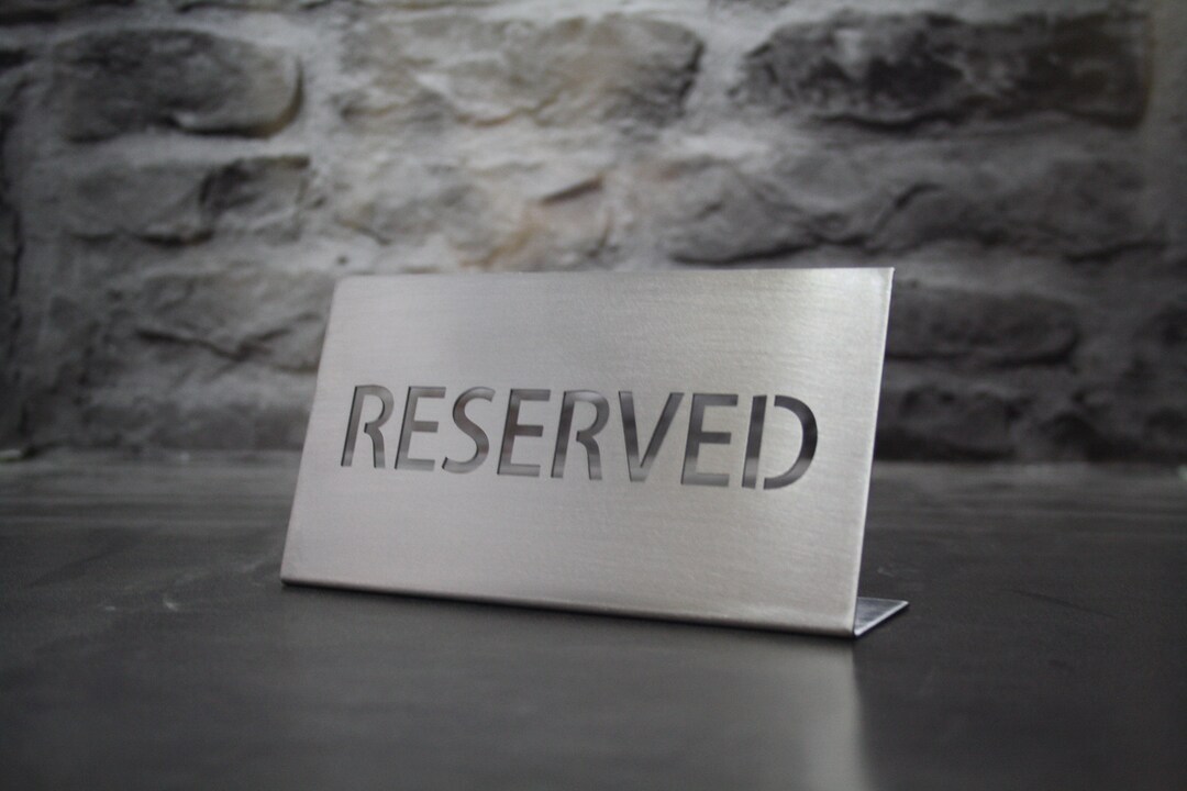 Steel Reserved Seating Sign for Table Top, Reserved Sign Template ...