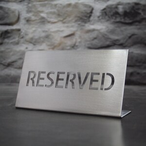 Steel Reserved Seating Sign for Table Top, Reserved Sign Template ...