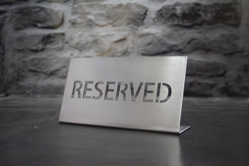 Steel Reserved Seating Sign for Table Top, Reserved Sign Template ...