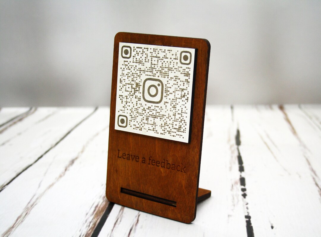 Wood Qr Sign Leave Feedback Review QR Code for Business - Etsy