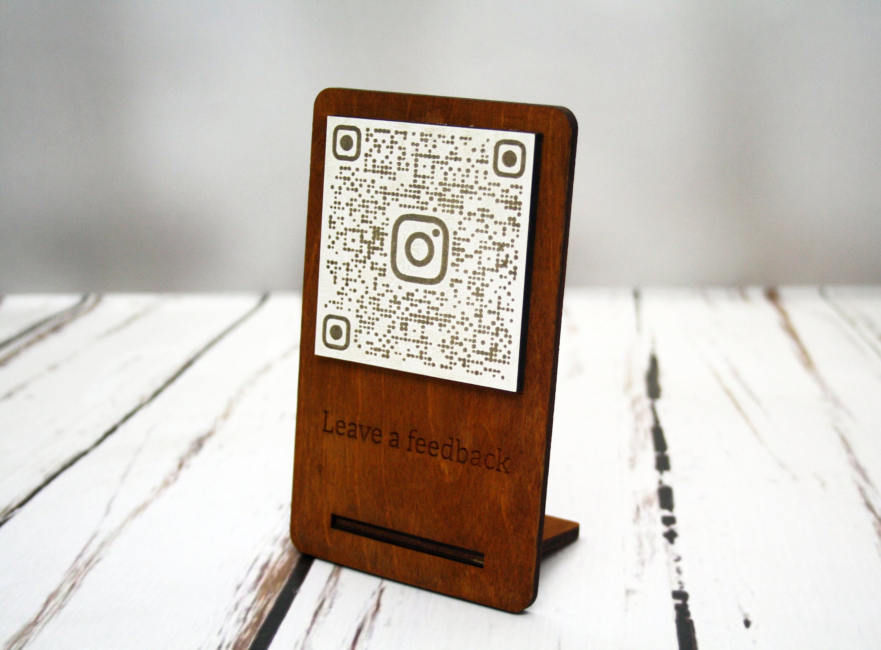 Wood Qr Sign Leave Feedback, Review QR Code for Business, Shops, Care ...