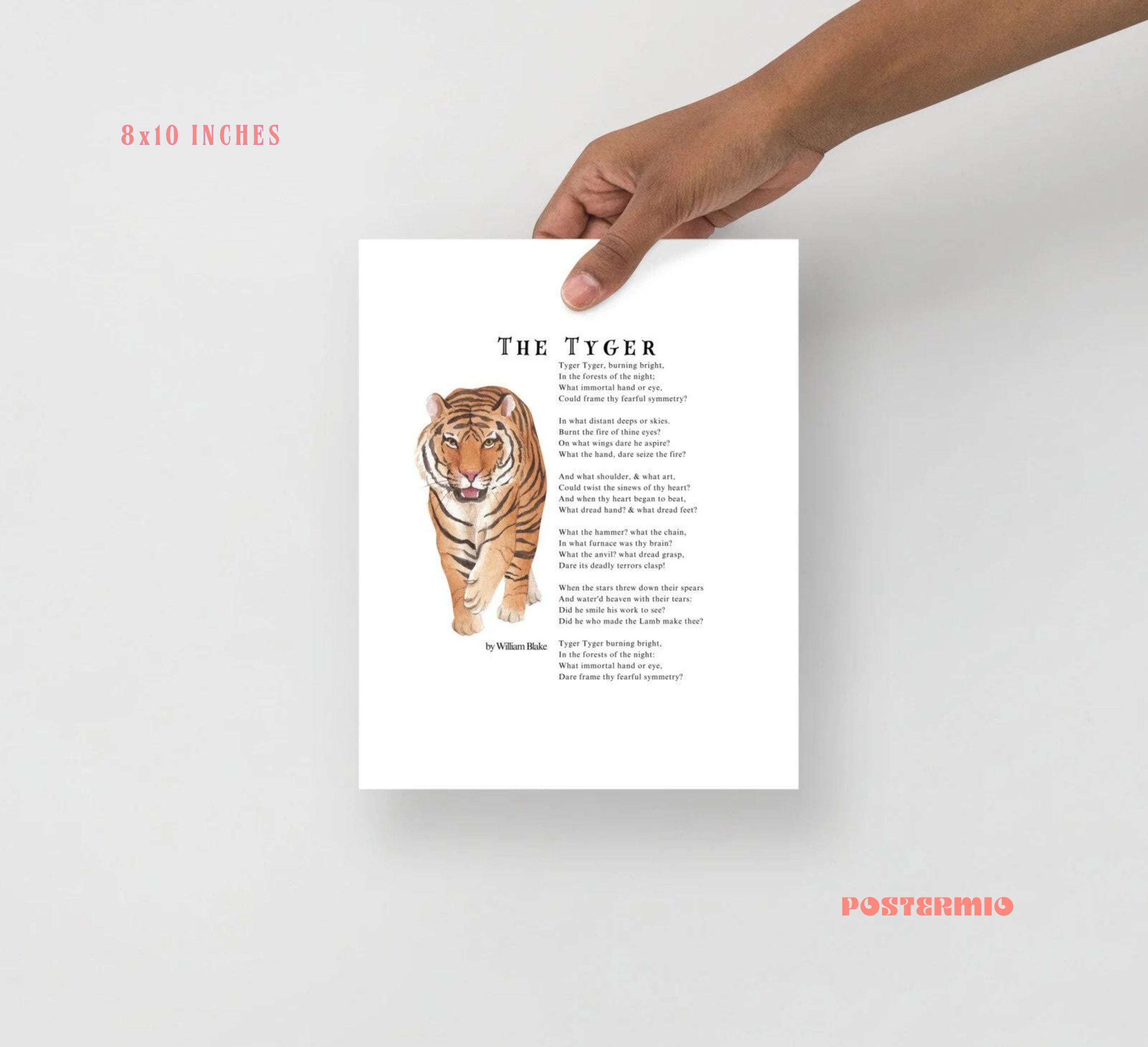 POSTER: Poem the Tyger by William Blake - Etsy