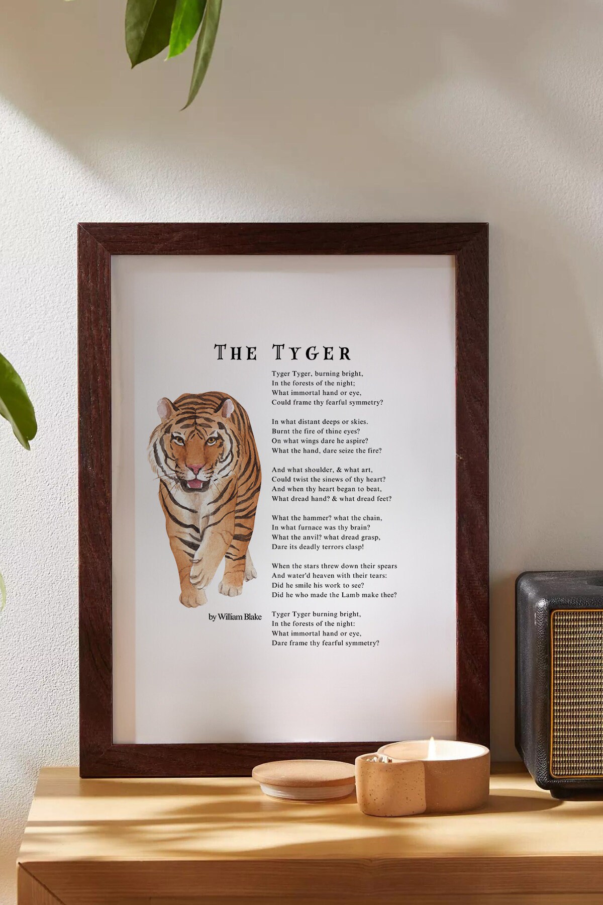 POSTER: Poem the Tyger by William Blake - Etsy
