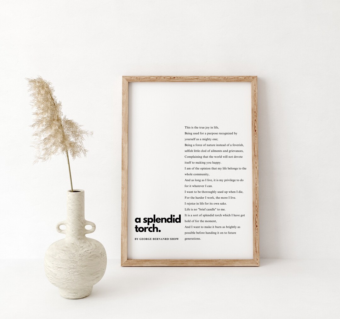 POSTER: Poem a Splendid Torch by George Bernard Show - Etsy