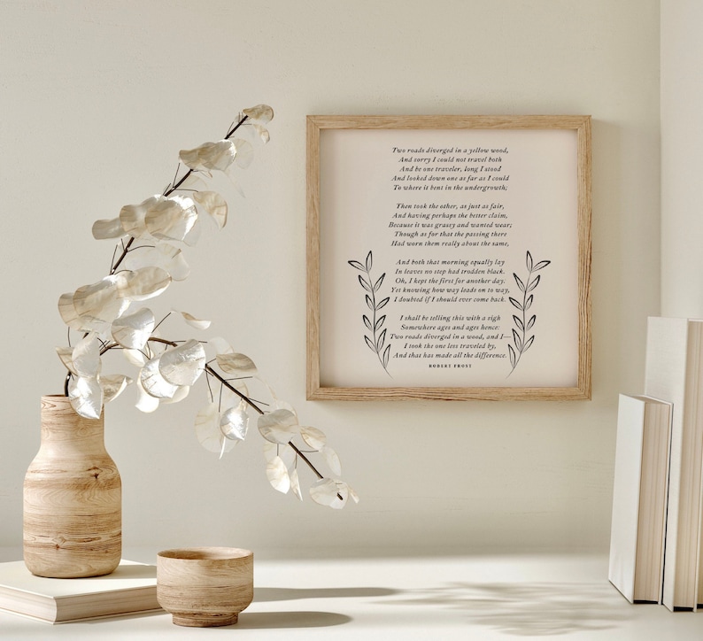 POSTER: Inspirational Poem "two Roads Diverged in a Wood and I Took the ...