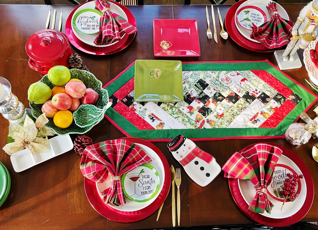 Holiday Braided Table Topper| Christmas Table Runner| Quilted Winter ...