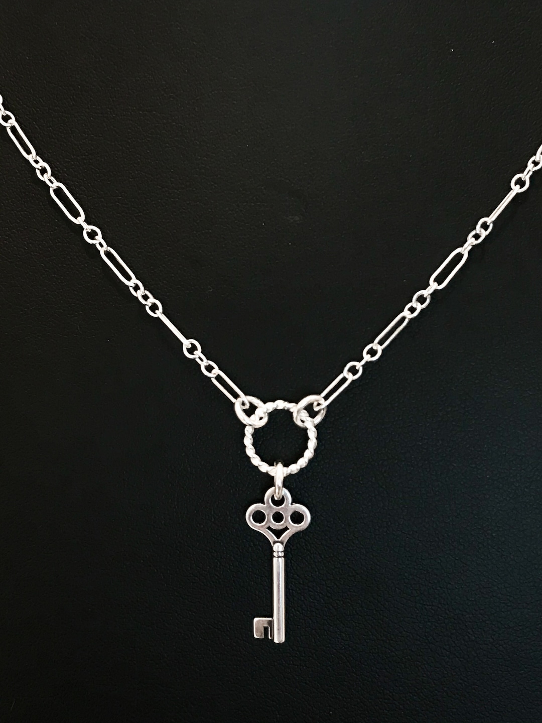 Sterling Silver Key Pendant and Chain - Etsy